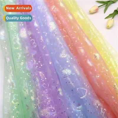 Colorful meteor heart hot gold mesh fabrics clothing dresses