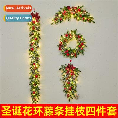 Christmas garllighted rattan rattan upside down e door hangi