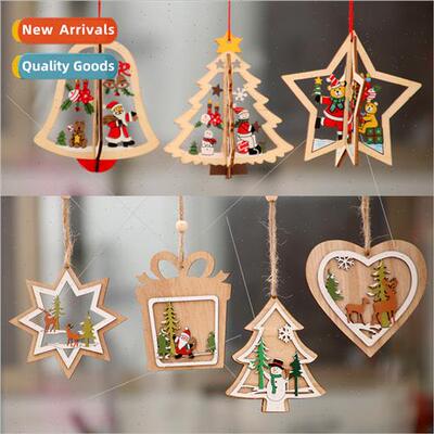 Christmas decorations wooden Christmas laser hollow Christma