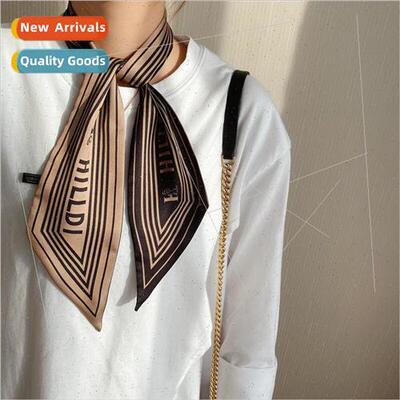 Beveled silk scarf women new printing flutter tie neckerchie