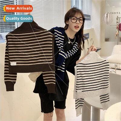 Korea  small fresh monochrome pinstripe small shawl office a