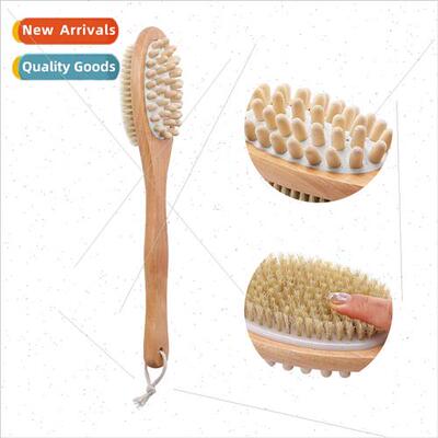 Dual-purpose wooden bath brush cleaning massage back rubbing