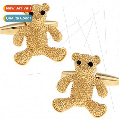 French Animal Lacquer Series Golden Bear Cufflinks A5021