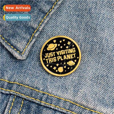 JUST VISITING THIS PLANET Planet Creative Enamel Brooch