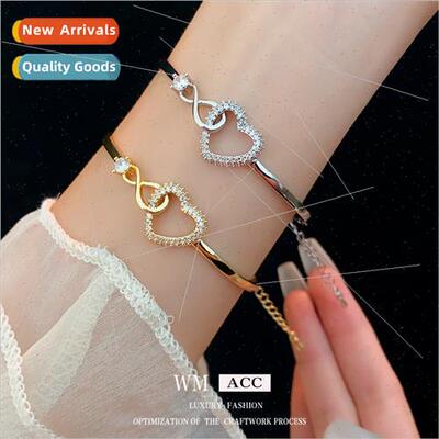 Zircon love hollowed out bracelet simple wild fashion bracel