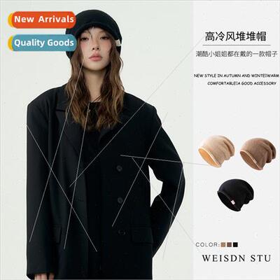 Black painter big head circumference fall winter hundred hat