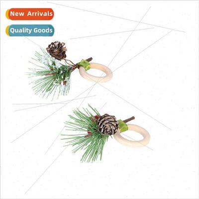 New Christmas Decoration Pinecone Pine Leaf Napkin Ring mula