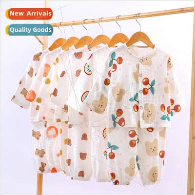 Cotton gauze thin section of girls pajamas children air cond