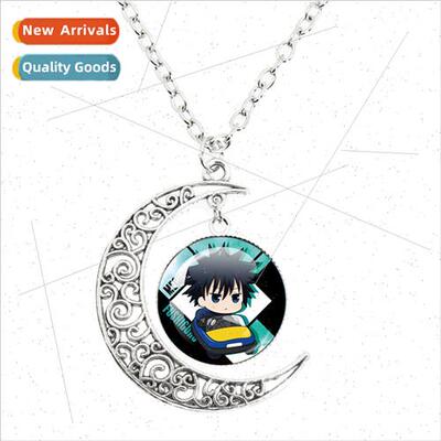 New Anime Jujutsu Caesar Moon Necklace Glass Round Pendant C