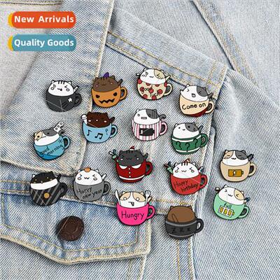 Funny alternative tea cup inside world pin creative pin badg