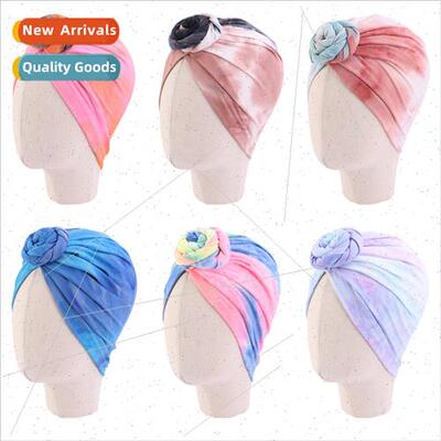 Children Tie-Dye HeadbHat Baby Swirl Plate Flower Hat Donut