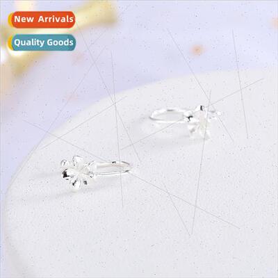 s925 silver Korea glossy egg flower earrings sweet flowers e