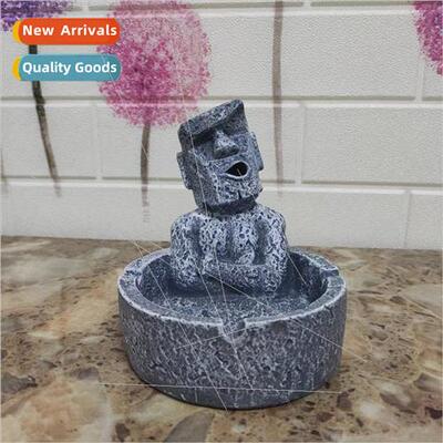 Creative stone statue man moai stone statue resurrection isl