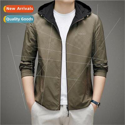 2023 fall new reversible jacket reversible wear hat removabl