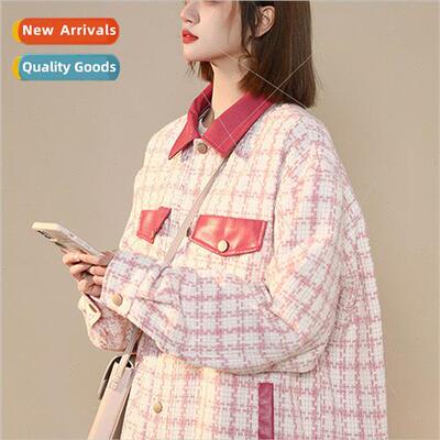 small perfume jacket female spring 2023 new loose plaid jack