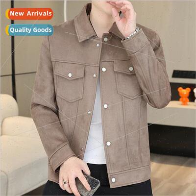 Suede jacket men gang handsome loose loose versatile Korea