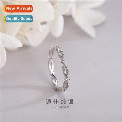 s925 silver Koreadiamond cross surround twist ring simple op