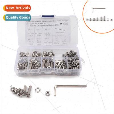 190pcs boxed stainless steel 304,M5 half-round head flat rou
