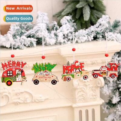New Christmas painted wooden small pendant Christmas decorat