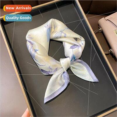 Japan lerary simplicy small fresh lilac 53 silk scarf women
