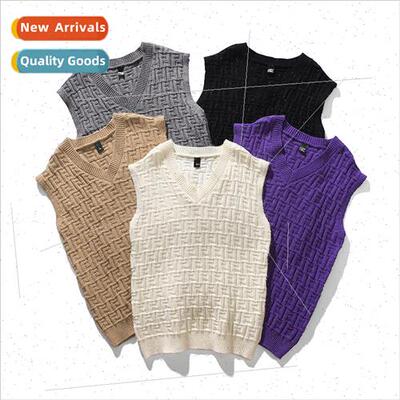 Kn sweater men tops sleeveless V-neck sweater men undershirt