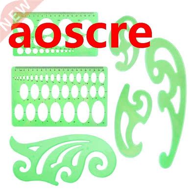 6 Pcs Drawings Templates Circle Oval Curve Template Stencils