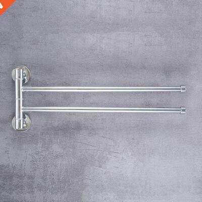 2 Swvel Bars Wall Mounted Stanless Steel Rotatng Towel Ra