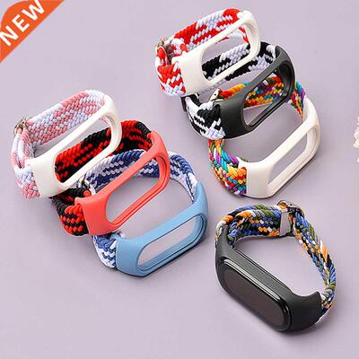Strap for Mi band 6 bracelet Elastic adjustable Nylon Braide