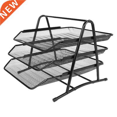3 Tier Metal Mesh Document Rack File Holder Letter Tray for