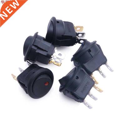 5Pcs voiture 12V Rocker Round Dot Boat Red LED Light Bascule