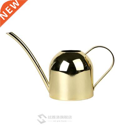 Watering Can Gold Color Stainless Steel Pot Long Spout Indoo