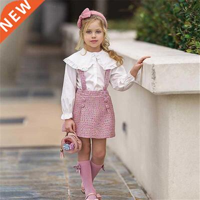Lovely Kids Baby Girls Clothes 2pcs Suit Peter Pan Collar Lo