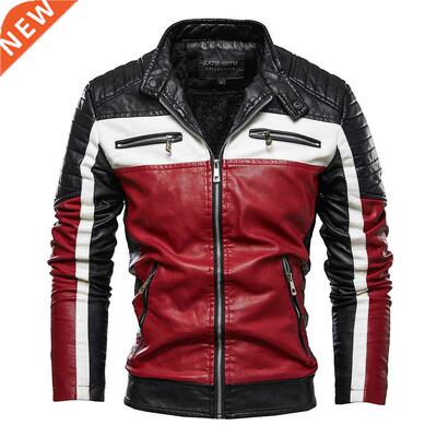 2021 Autumn/Winter Men's Jacket Zip Trim Leather Jacket Men