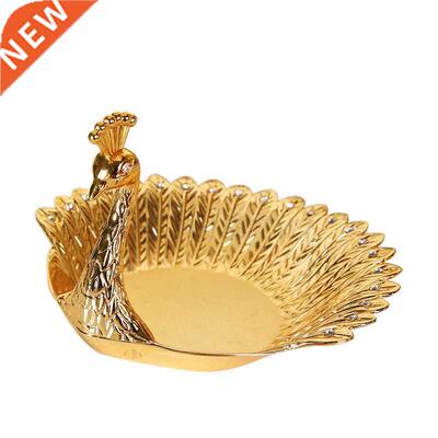 Metal Swan Shape Candy Fruit Plates Snack Tray Golden Candy