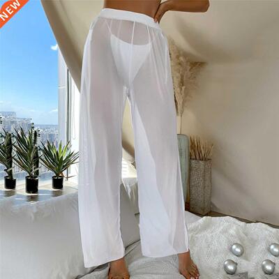 Summer Women Chiffon Swimwear Sheer Pants Bikini Cover-ups W