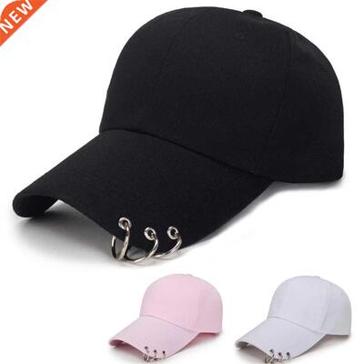 Women Men Hip Hop Kpop Snapback Baseball Cap Solid Color Wit