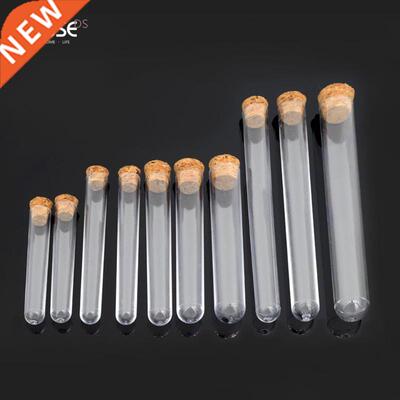10pcs/pack Lab Glass Test Tube With Cork Stoppers 15x150mm L