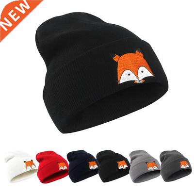Winter Hat Embroidery Fox Animals Winter Hat For Men And Wom