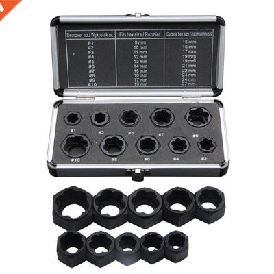10Pcs 9mm-19mm Impact Damaged Bolt Nut Screw Remover Extract