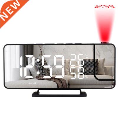 Digital Projector Mirror Alarm Clock with USB Charger LED Di