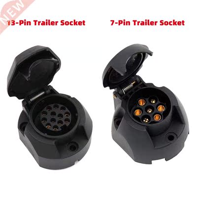 7 pin/13 Pin Trailer Socket Black Frosted Materials 13-Pole