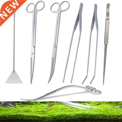Stainless Steel Aquatic Plants tools tweezers for aquarium F
