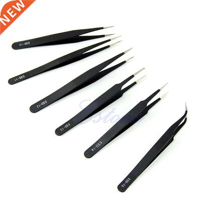 6Pcs Resists Corrosion Safe Anti-static Tweezers Maintenance