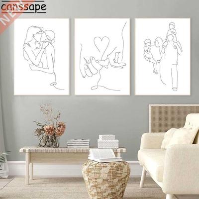 Hand In Hand Wall Canvas Painting Modern Family Poster Abstr