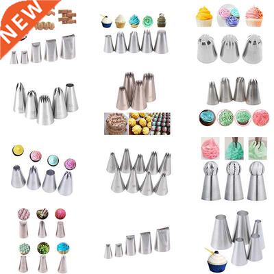 New /4/5/6/9 Rose Icing Piping Nozzles Stainless Steel Flow