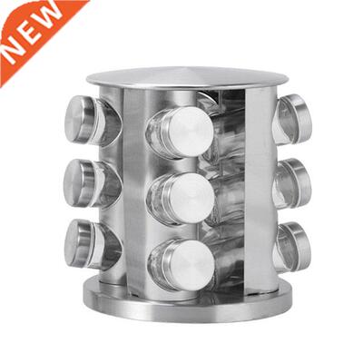 Spice Rack,12-Jar Revolving Countertop Spice Tower,Seasoning