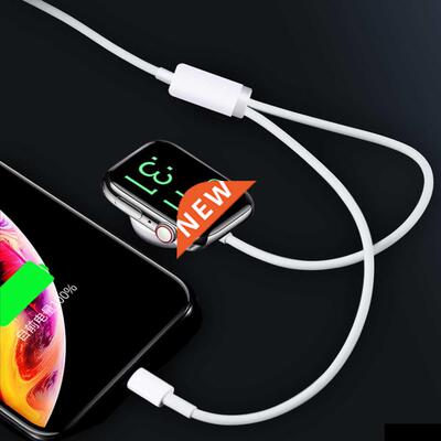 Smart 2 in 1 Charger Wireless QI Fast Charging Cable For Wa