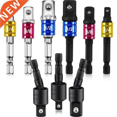 9 Pieces Drill Bit Sockets Adapter Extension Set Including 6