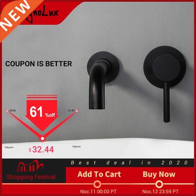 Hot And Cold Water Bathroom Faucet Wall Mount Mixer Sink Tap