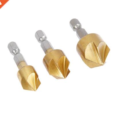 3Pcs/set HSS Titanium Deburring Chamfering Countersink Drill
